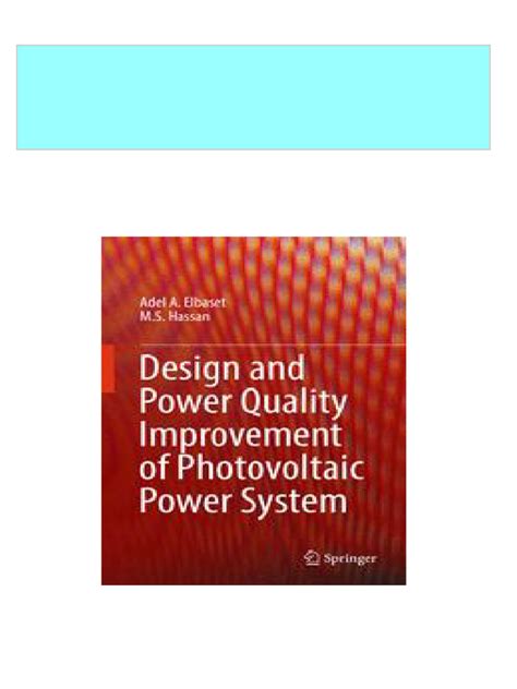 pdf design and power quality improvement of photovoltaic power system 1st edition adel a