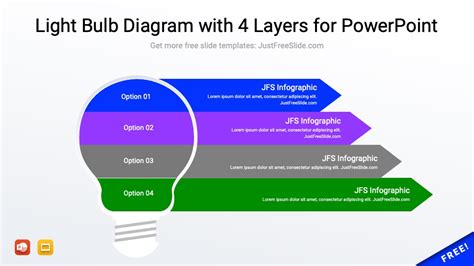 Free Light Bulb Diagram With 4 Layers For Powerpoint Just Free Slide
