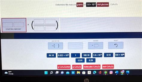 Solved Determine The Mass In Grams Of Mol Glucose Chegg Com