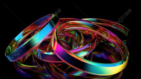 3d Render Of Rotating Colorful Rings In Abstract Illustration Background Colorful Circle