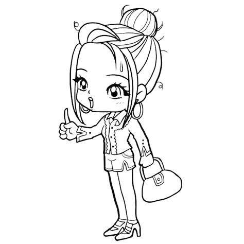Premium Vector Girl Cartoon Doodle Kawaii Anime Coloring Page Cute Illustration Drawing Clip