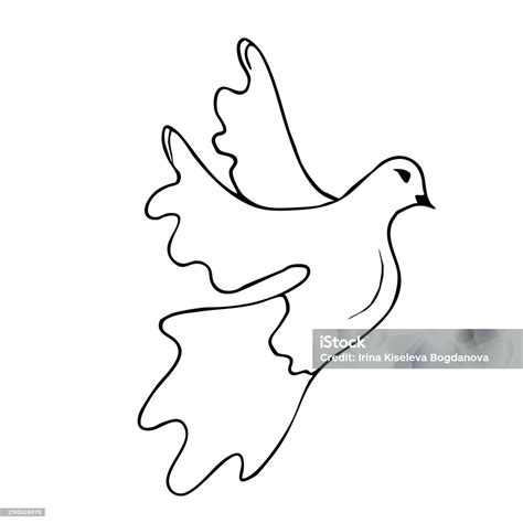 종교 의식과 축하 행사를 위한 비둘기를 특징으로 하는 우아한 첫 영성체 상징 손으로 그렸습니다 흑인과 백인 벡터 그림 기독교 아이콘 Blessing에 대한 스톡 벡터 아트