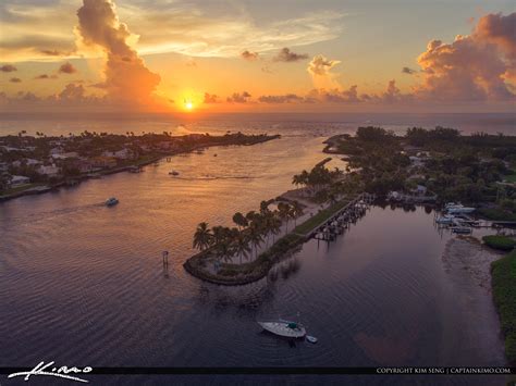 Jupiter Inlet Sunrise Dubois Park Sailboat Coconut Tree Hdr