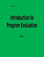 Module 1 Introduction To Program Evaluation Pptx Highlights Examples Introduction To
