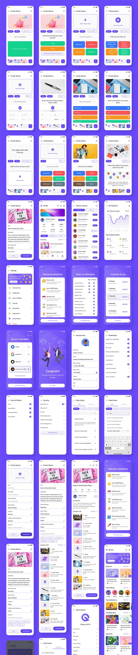 Quizzo Quiz App UI Kit Images Behance