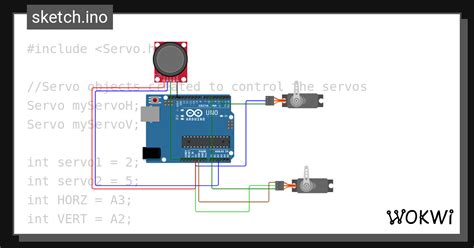 Joystick With Two Servometer Wokwi Esp32 Stm32 Arduino Simulator