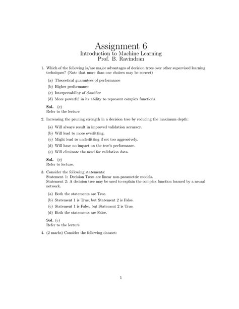 Assignment 06 Assignment 6 Introduction To Machine Learning Prof B Ravindran Which Of The