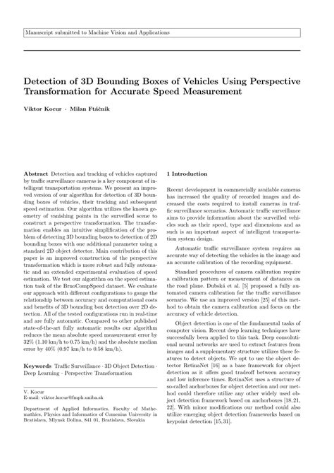 Pdf Detection Of 3d Bounding Boxes Of Vehicles Using Perspective