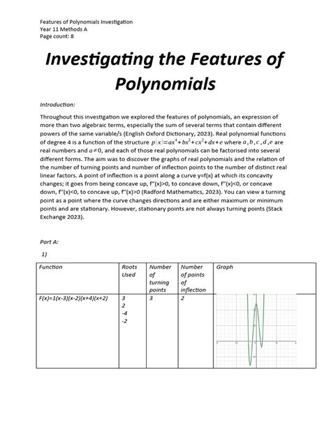 Investigating The Features Of Polynomials Pdf Factorization