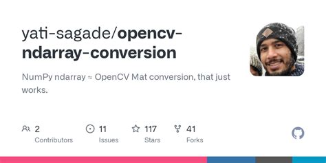 GitHub Yati Sagade Opencv Ndarray Conversion NumPy Ndarray OpenCV Mat Conversion That Just