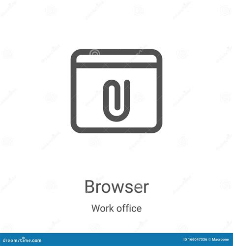 Browser Icon Vector From Work Office Collection Thin Line Browser