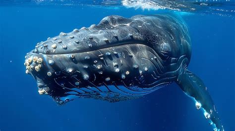Un Bebé Ballena Jorobada Juega Cerca De La Superficie En Aguas Azules
