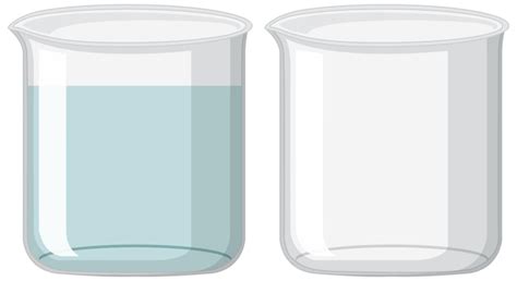 고립 된 비커 세트 프리미엄 벡터