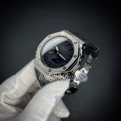 Casioak Lite Silver Engraved Case Full Black