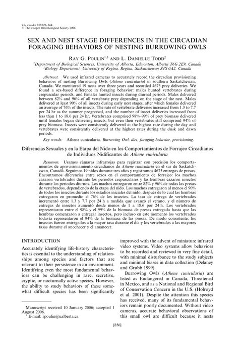 Pdf Sex And Nest Stage Differences In The Circadian Foraging Pdf Sex And Nest Stage Differences In The Circadian Foraging