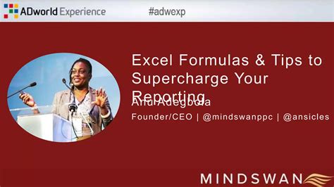 Adworld Experience Excel Forumals To Supercharge Your Reproting Ppt