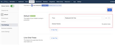 build the first node of a conversation tree woztell platform