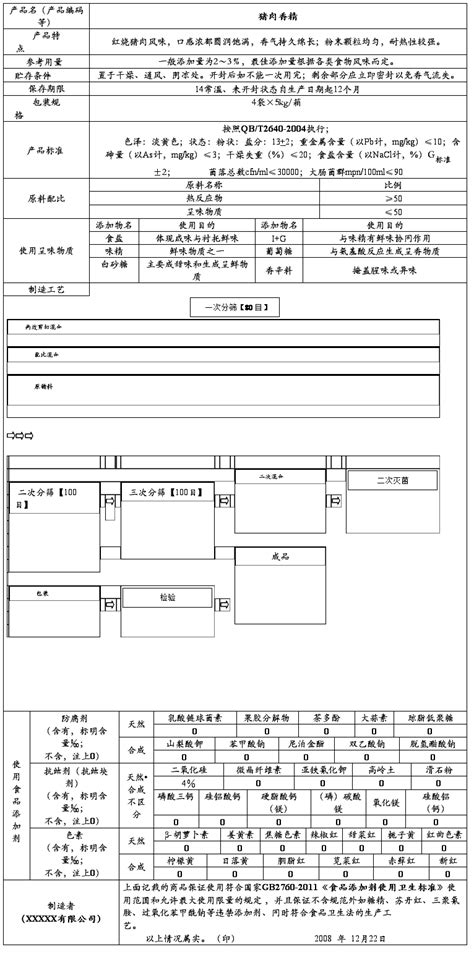 食品说明书范文八篇 范文118