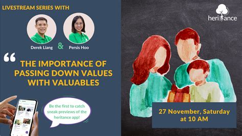 Livestream Series Passing Down Values With Valuables Heritance