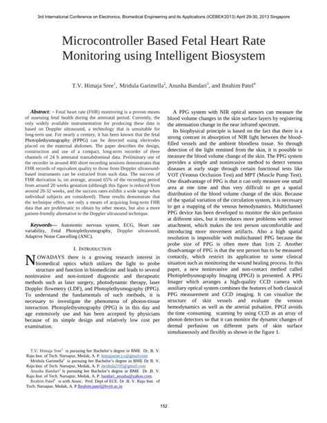 Pdf Microcontroller Based Fetal Heart Rate Monitoring Using Images