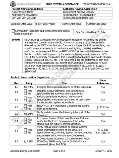 Emcs System Acceptance Form 2025 Cec Nrca Mch 18 A Blank Fillable