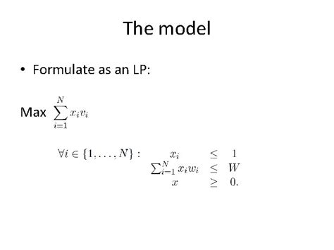 Lecture 4 Duality And Game Theory Knapsack Problem