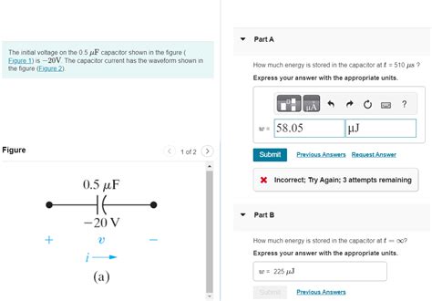 Solved The initial voltage on the 0 5μF capacitor shown in Chegg com
