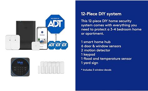 Amazon Com ADT 12 Piece Wireless Home Security System DIY Installation Optional