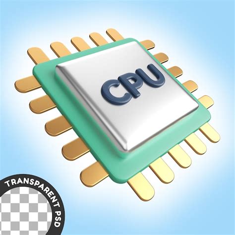 Premium Psd Processor 3d Illustration Icon