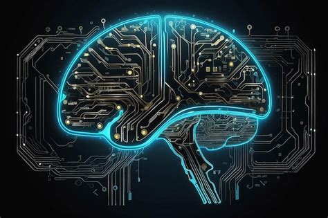 Premium Photo Artificial Cyber Brain For Neural Networks Design Glowing Gpu Circuit Board