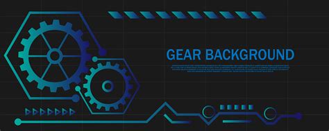 추상적 인 개념 톱니바퀴 원형의 기어 아이콘 기술 트렌디 한 선형 스타일 창조적 인 현대 벡터 로고 검은 배경에 고립 된 간단한
