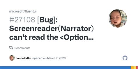 Bug Screenreader Narrator Can T Read The S Inside A Issue Microsoft Fluentui Github