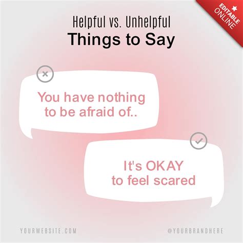 Helpful Vs Unhelpful Things To Say Instagram Post Design Template