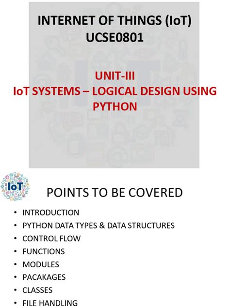 Unit Iii Iot Systems Logical Design Using Python Pdf Control Flow Data Type