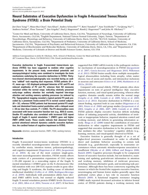 Pdf Neural Substrates Of Executive Dysfunction In Fragile X Associated Tremorataxia Syndrome
