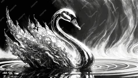Premium Photo Chrome Liquid Effect Swan Abstract Textures Copy Space For Text