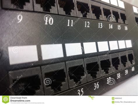 Frontside Of Patch Panel Stock Photo Image Of Data Cable 86563542