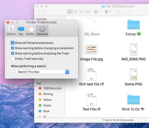 Show File Name Extensions In Mac OS X