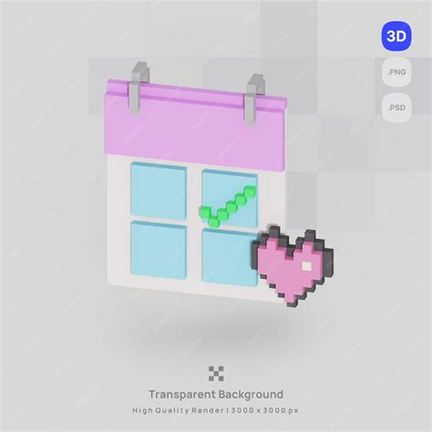 Premium Psd 3d Icon Valentine Voxel Illustration Concept Icon