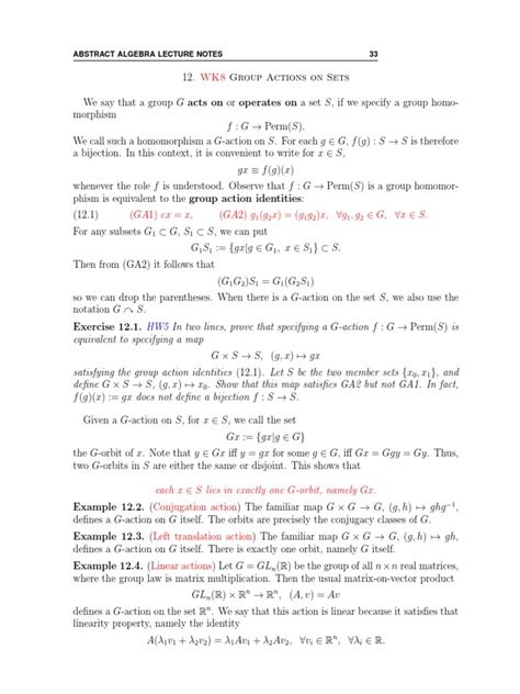 Abstract Algebra Lecture Notes 33 Pdf Group Mathematics