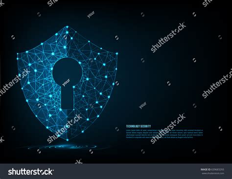 Cyber Security Concept Shield Keyhole Icon Stock Vector Royalty Free 639683293