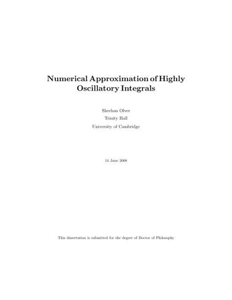 Numerical Approximation Of Highly Oscillatory Integrals