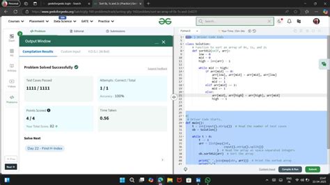 160daysofcode 100daysofcode Geeksforgeeks Dsa Sorting