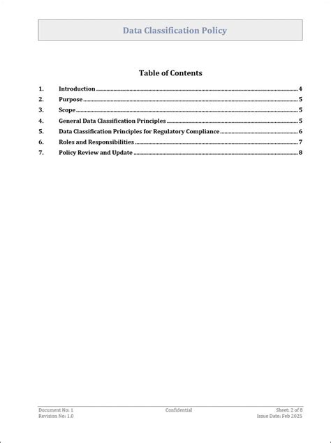 Data Classification Policy Template Itsm Docs Itsm Documents