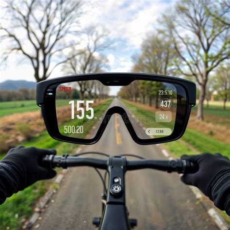 Ar Glasses Displaying Cycling Metrics Generative Ai Stock Illustration Illustration Of Rural