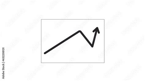 Rising Arrow Chart Bw Outline 2d Object Animation Upward Arrow
