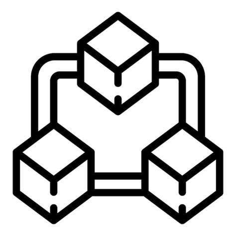 Premium Vector Blockchain Icon Outline Vector Decentralized Digital