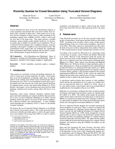 Pdf Proximity Queries For Crowd Simulation Using Truncated Voronoi
