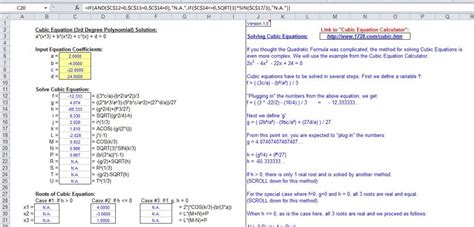 Solving Cubic And Quartic Equations With Excel Newton Excel Bach Not