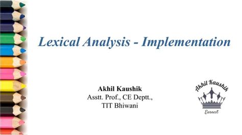 lexical analyzer implementation ppt